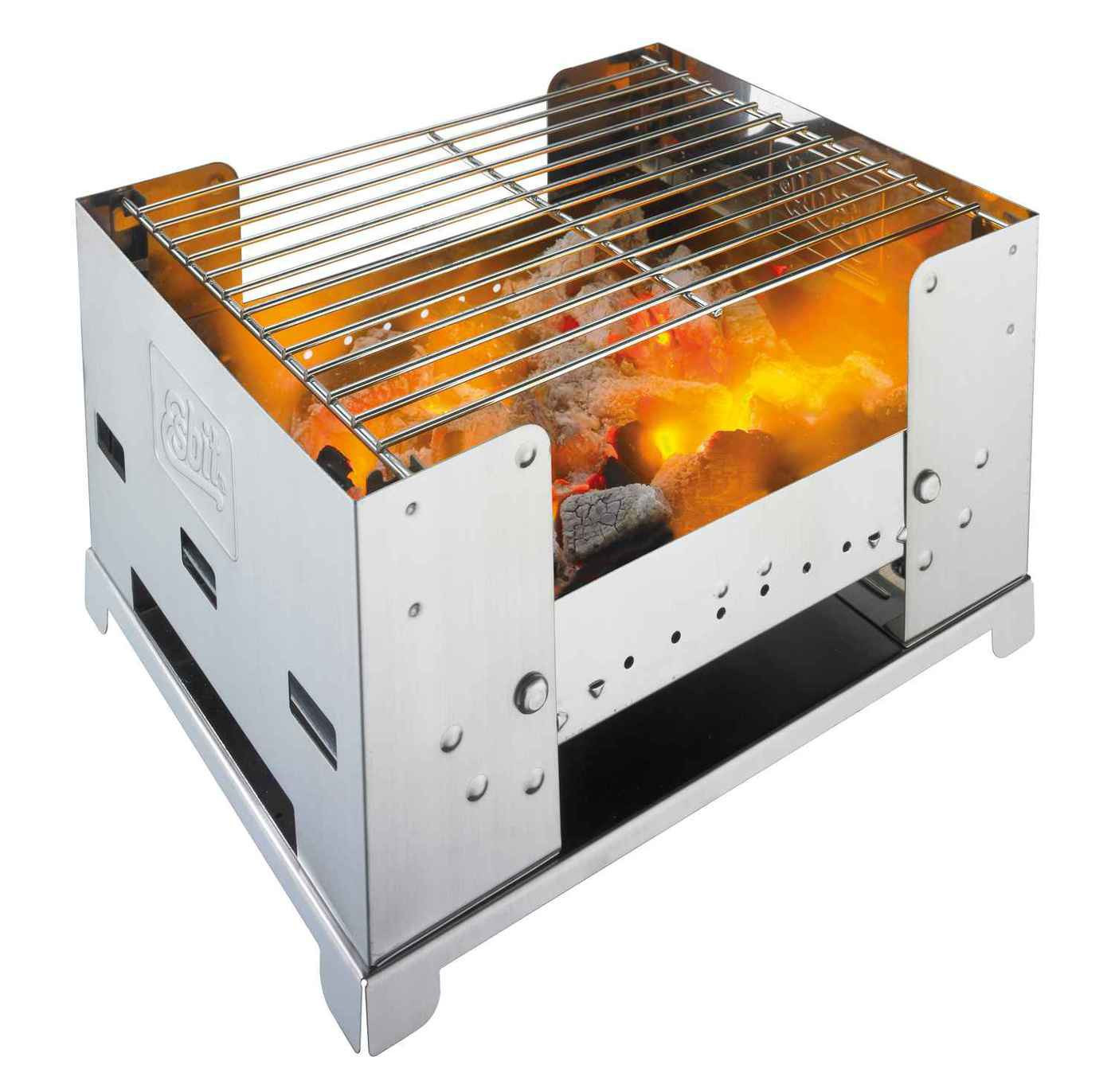 Esbit - Barbecue charbon en acier inoxydable - Modèle pliable.